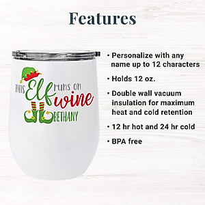 Let's Make Memories - Personalized Insulated Wine Tumbler for Christmas - Colorful and Whimsical Stainless Steel Container - Hot and Cold Beverages - Holds 12oz., 5"x4" - Let's Get LIT!
