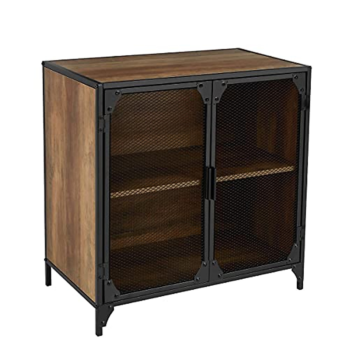 YOLENY Industrial Storage Cabinet, Storage Sideboard with Metal Mesh Door,Buffet Entryway Cabinet for Home,Kitchen, Dining Room