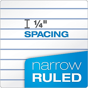 TOPS Docket Gold Writing Pads, 8-1/2" x 11-3/4", Narrow Rule, 3-Hole Punched, White Paper, 100 Sheets, 2 Pack (99706)