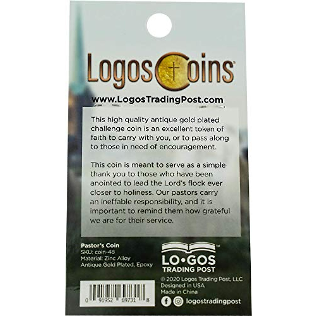 Pastors Coin, Pastor Appreciation Gift for Men and Women, Preacher Gifts, Humble Servant Token for Ministers, for Pastors Wife, Bishops, and Priests, Christian Religious Prayer Token