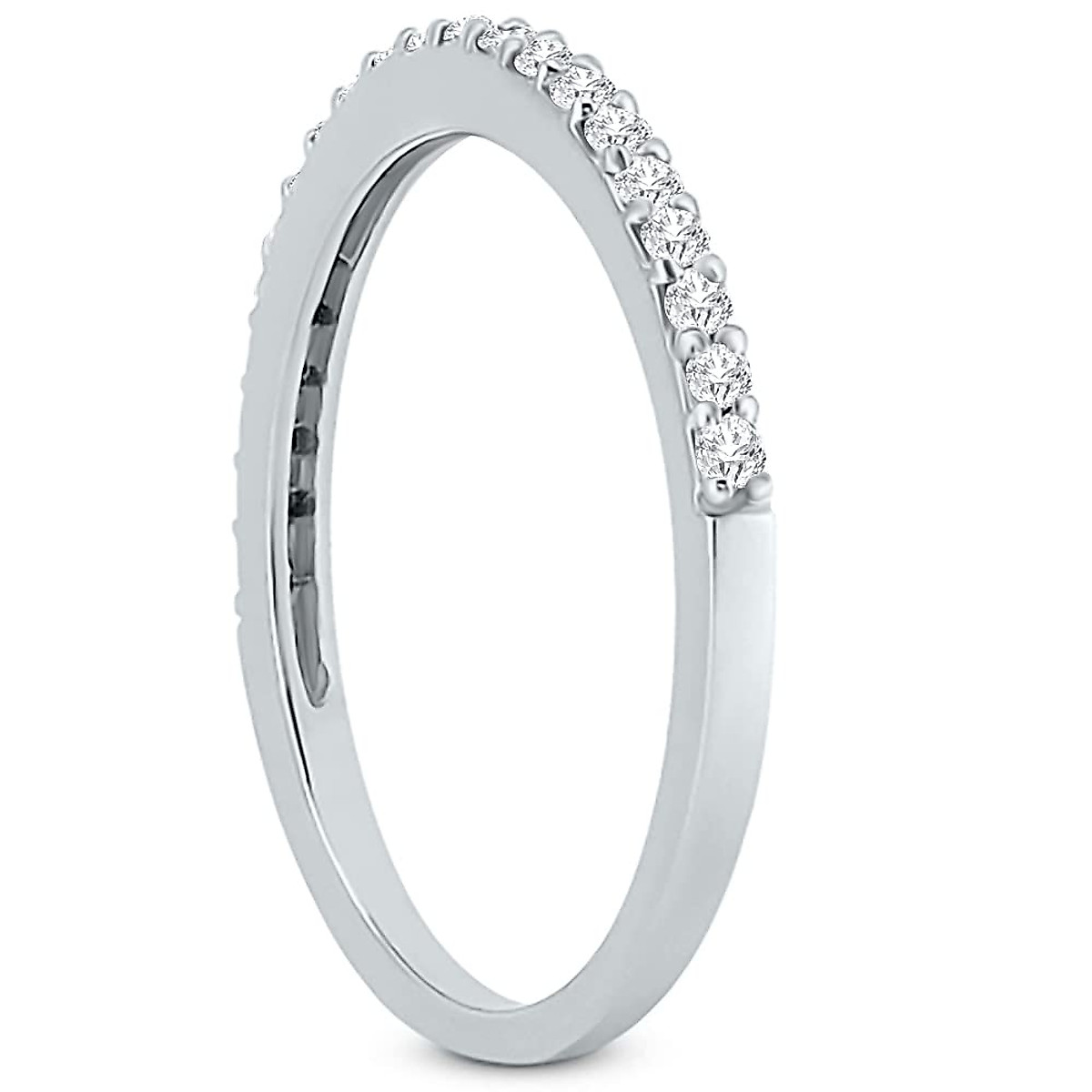 SZUL AGS Certified 1/4 Carat TW White Diamond Band in 10K White Gold