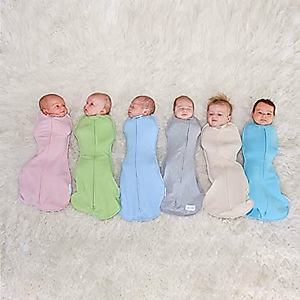 Woombie Simply Baby Swaddling Blanket I Soothing, Cotton Baby Swaddle I Wearable Baby Blanket, Grey Lullaby, 0-3 Months