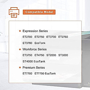 MYTONER Compatible Ink Bottle Replacement for Epson T502 502 Refill for ET-4760 ET-4750 ET-2760 ET-3710 ET-3760 ET-2700 ET-2750 ET-3700 ET-3750 ST-2000 ST-3000 Printer (Black, Cyan, Magenta, Yellow)