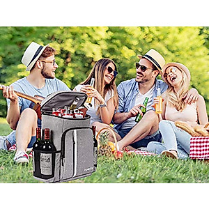 FORICH Backpack Cooler Leakproof Insulated Waterproof Backpack Cooler Bag, Lightweight Soft Beach Cooler Backpack for Men Women to Work Lunch Picnics Camping Hiking, 30 Cans(Grey)