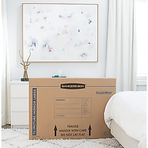 Bankers Box SmoothMove TV/Picture/Mirror Moving Box, Large, 48 x 4 x 33 Inches, 4 Pack (7711301), Kraft