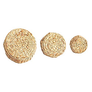 Bloomingville Water Hyacinth Lids, Natural, Set of 3 Basket, 3