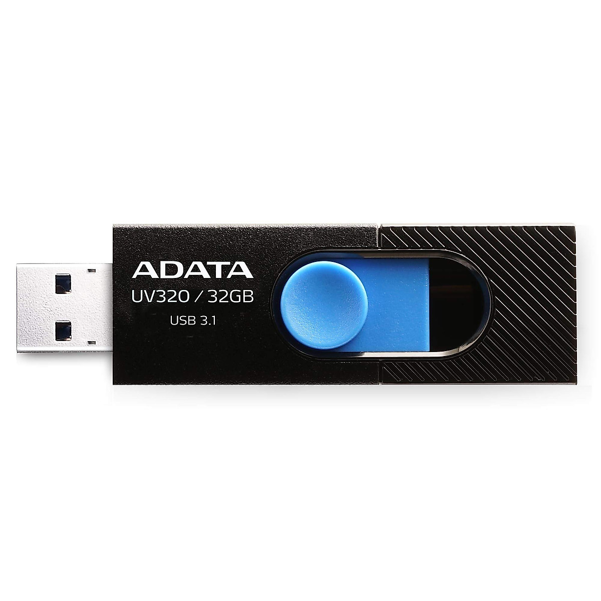 ADATA UV320 USB 3.1 32 GB Quick Slide Capless Flash Drive Black (AUV320-32G-RBKBL)