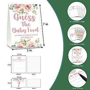 Baby Shower Games - Guess the Baby Food Game Set - Gender Reveal/Pregnancy Announcement Party Supplies - A02