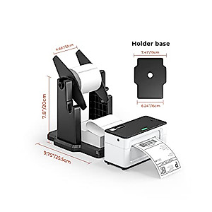 MUNBYN External Rolls Label Holder, 2 in 1 Fan-Fold Stack Paper Holder for Desktop Thermal Label Printer