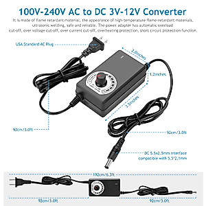 Neukniy 120mm Computer Fan with AC Plug, 110V 120V 220V 240V AC Variable Speed Fan AC Powerful Fan for Mushroom Growing, Receiver, Amplifier, Biltong Box, X-Box, Sound System Cooling