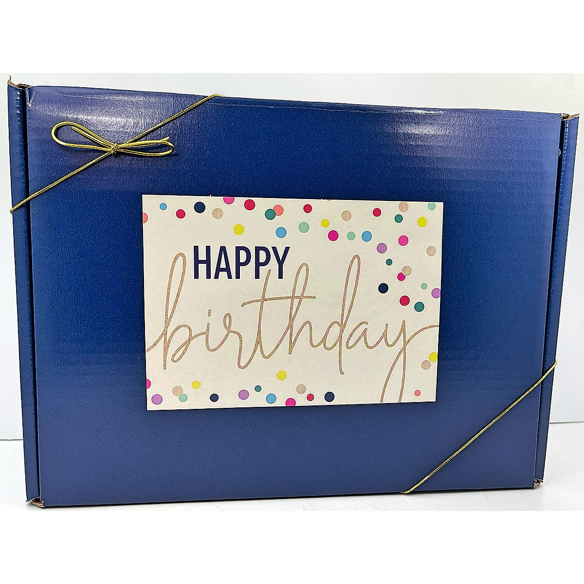 Birthday Snack Pack Gift Box Basket - Bundle of 44 Great Gifts - 8 Jerky, 9 Nuts / Trail Mix, 8 Bars, 13 Crunchy Salty Snacks, 6 Sweet Treats - Send Your Happy Birthday Wishes Today - Great for Dad, Husband, Coworker, Neighbor, Friend, Grandpa, Cousin, Un