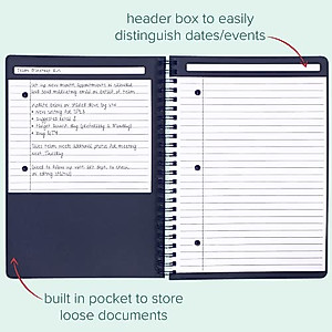 Vera Bradley Holiday Mini Spiral Notebook, College Ruled Paper, 8.25" x 6.25" with Pocket and 160 Lined Pages, Tartan Plaid