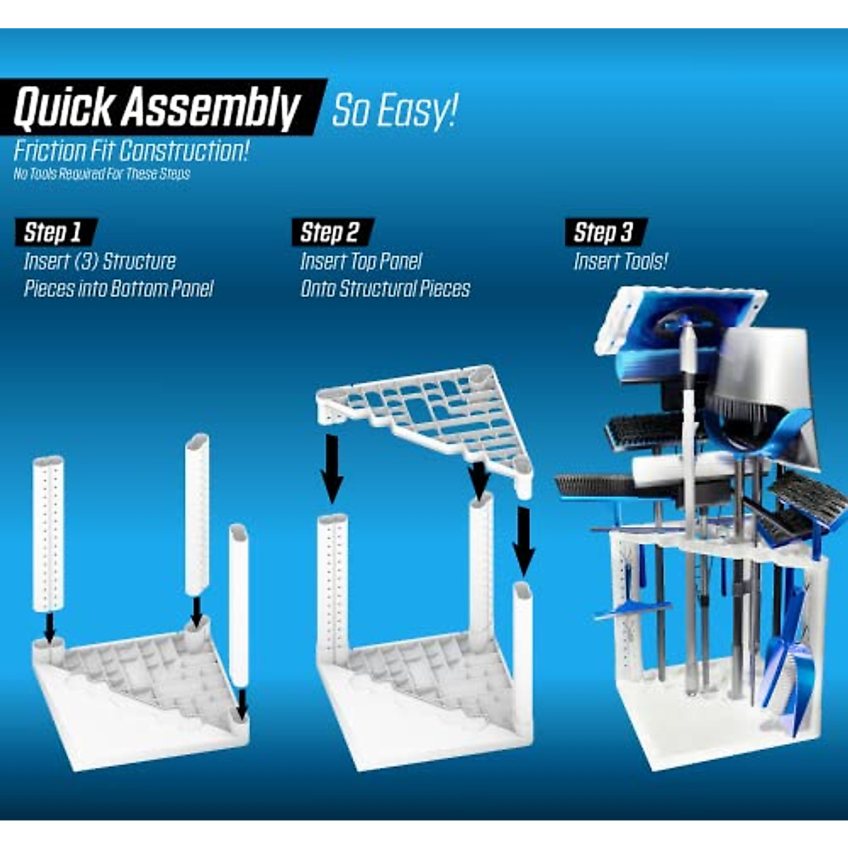 PeerBasics Corner Storage Rack, Home Tool Storage Organization, Up to 35 Tools like Mops Brooms Towels Dust Pan Squeegee, House Closet Garage Garden Yard Plus Pegboard