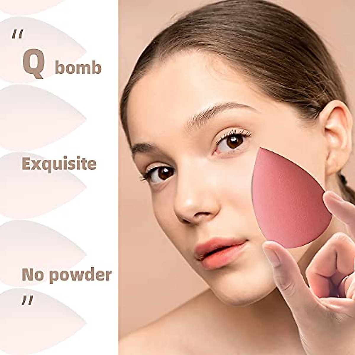 COSTICA 5 Pcs Makeup Sponge Set, Latex Free Beauty Blender, Foundation Blending Beauty Sponge with a Storage Box, Flawless for Liquid, Cream, and Powder(White Pink)