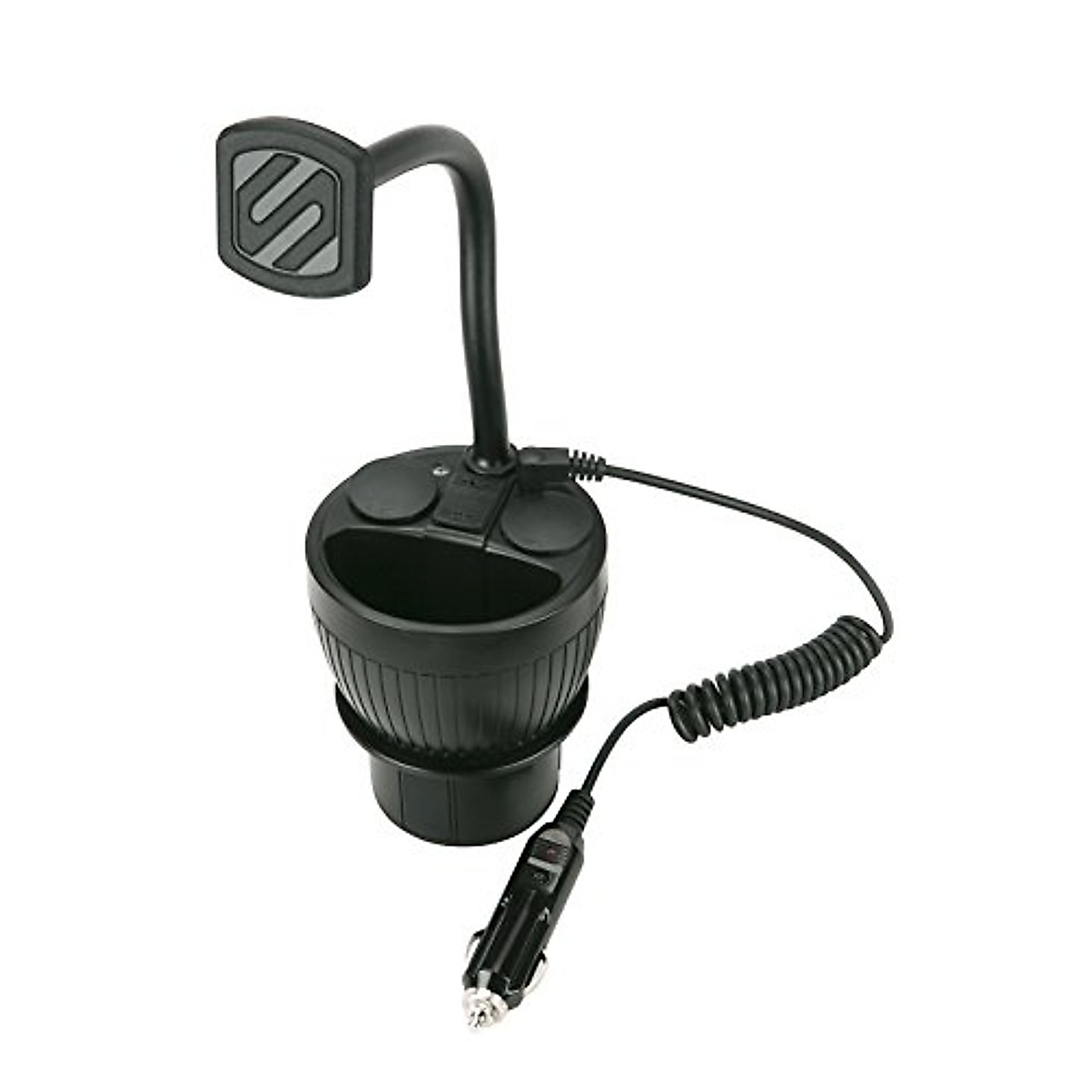 Scosche MAGPCUP MagicMount PowerHub Magnetic Cup Holder Phone Mount for Car, Charge Multiple Devices, Adjustable to Fit Most Cupholders, Black