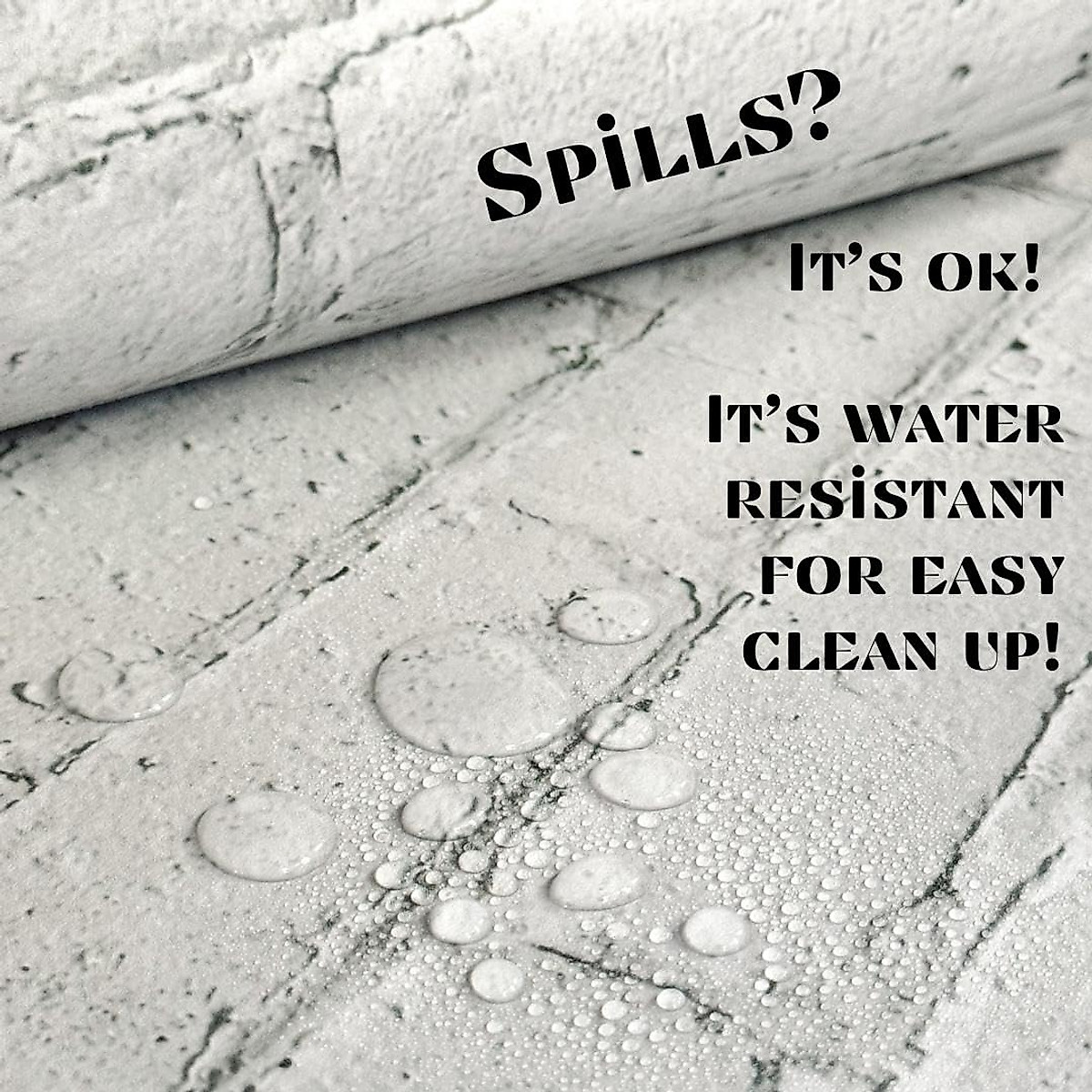 Brick Wallpaper Peel and Stick - White/Gray, 32.8 ft x 1.5 ft - 3D Faux Brick Wallpaper for Textured Wall, Removable Wallpaper for Indoor & Outdoor Use Waterproof- Ideal for Bedroom Accent Wall Décor