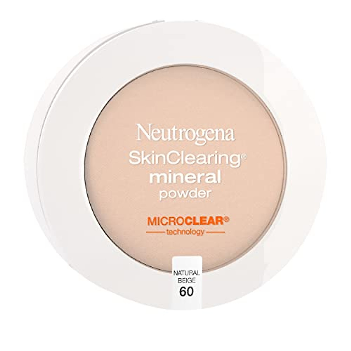 Neutrogena SkinClearing Mineral Acne-Concealing Pressed Powder Compact, Shine-Free & Oil-Absorbing Makeup with Salicylic Acid to Cover, Treat & Prevent Breakouts, Natural Beige 60,.38 oz (Pack of 2)