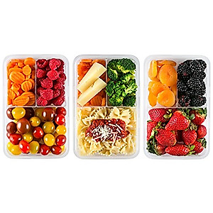 Bento Lunch Box 3pcs set 24oz - Meal Prep Containers Microwavable - BPA Free - External Leak Proof - Portion Control Containers - Food Prep Containers Dishwasher Friendly - Snap Locking Lid