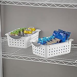 12) Sterilite 16228012 Small Ultra Plastic Storage Bin Organizer Baskets -White (non-0903)