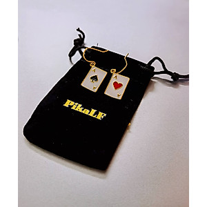PikaLF Ace Cards Earrings For Wowomen, Ace Playing Card Earrings, Ace Poker Card Earrings, Ace Spade Earrings Hypoallergenic, Gambling Casino Jewelry