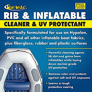 STAR BRITE Rib & Inflatable Boat Cleaner & UV Protectant Spray - Lift Dirt, Grime & Restore Color While Protecting Against Salt Deposits, Stains & Sun Damage 32 OZ (097232)