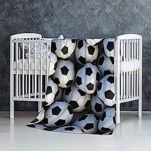 Soccer Throw Blanket Cozy Plush Blanket Soft Warm Flannel Fleece for Bedroom Living Rooms Sofa Couch 50"x40"