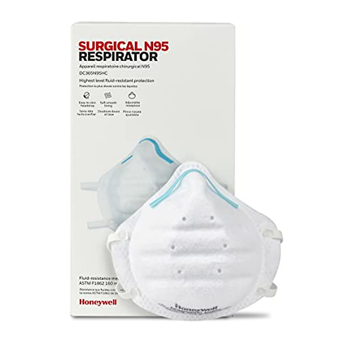 Honeywell Surgical N95 Respirator, Safety NIOSH-Approved, 20-pack (DC365N95HC)