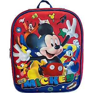 Ruz Mickey Mouse Toddle Boy 12 Inch Mini Backpack (Red-Blue)