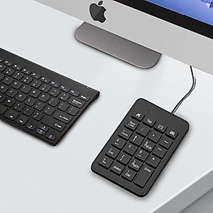LOONASA Wired USB C Number Pad - 23 Keys Type C Numeric Keypad Upgraded Version of 10 Key USB Keyboard Financial Accounting Numpad Compatible for Laptop, PC, MacBook, Notebook, Desktop,Surface Pro