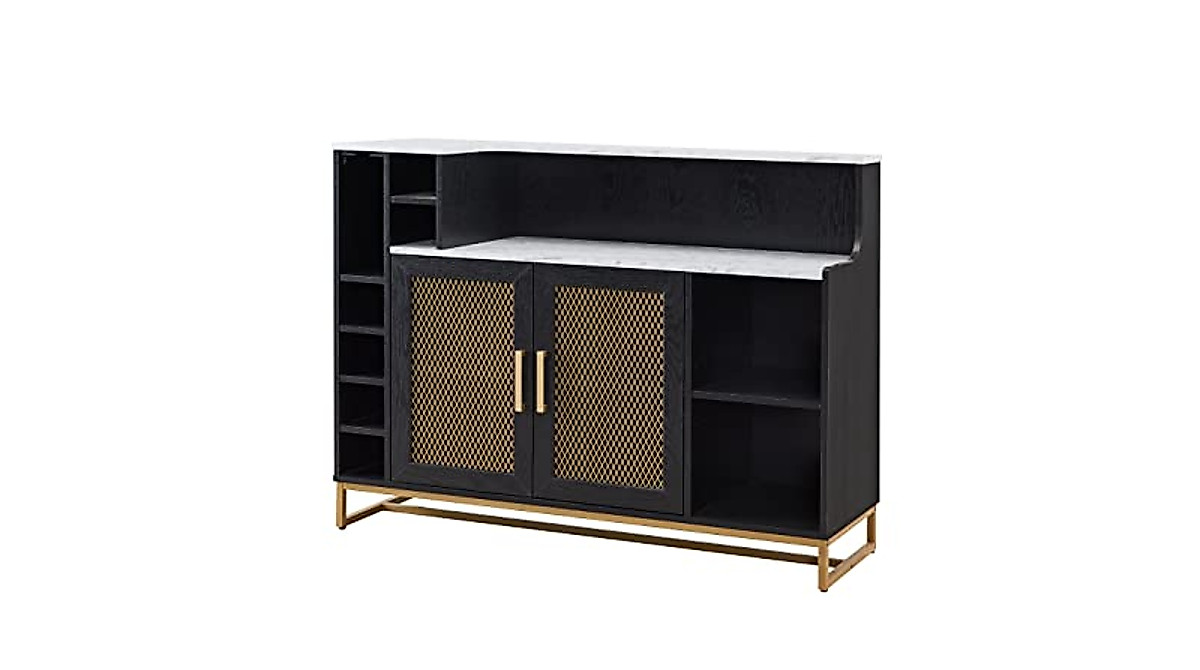Stylish Home Source Black Accent Bar Cabinet