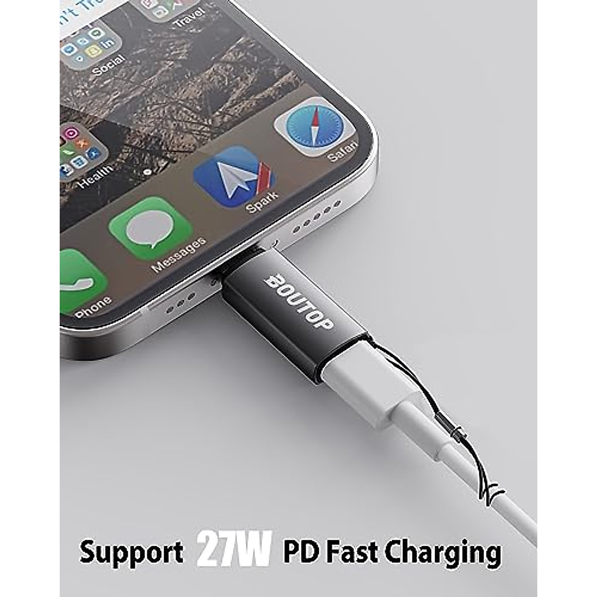 [Apple MFi Certified] USB C to Lightning Adapter Support 27W PD Fast Charging Compatible with iPhone iPad iPod (2 Pack)