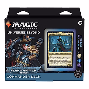 Magic: The Gathering Universes Beyond Warhammer 40,000 Commander Deck Bundle – Includes 1 The Ruinous Powers, 1 Necron Dynasties, 1 Forces of the Imperium, and 1 Tyranid Swarm