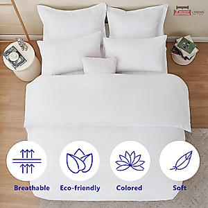 eBeddy Linens Duvet Cover Set Super King 108x98 Inch 100% Microfiber Soft and Breathable 3 Pieces Premium Comforter Cover Zipper Closure & Corner Ties, White Solid