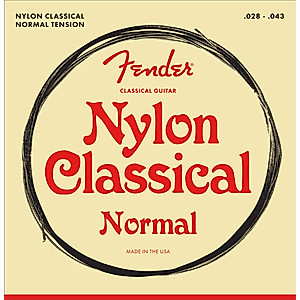 Fender Nylon Acoustic Strings, 100 Clear/Silver, Tie End .028-.043