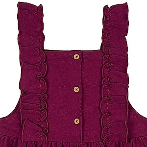 Gerber Baby Girls Toddler 2 Piece Overall Dress Set, Purple Floral, 18 Months