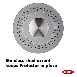 OXO Good Grips Silicone Shower & Tub Drain Protector, Gray