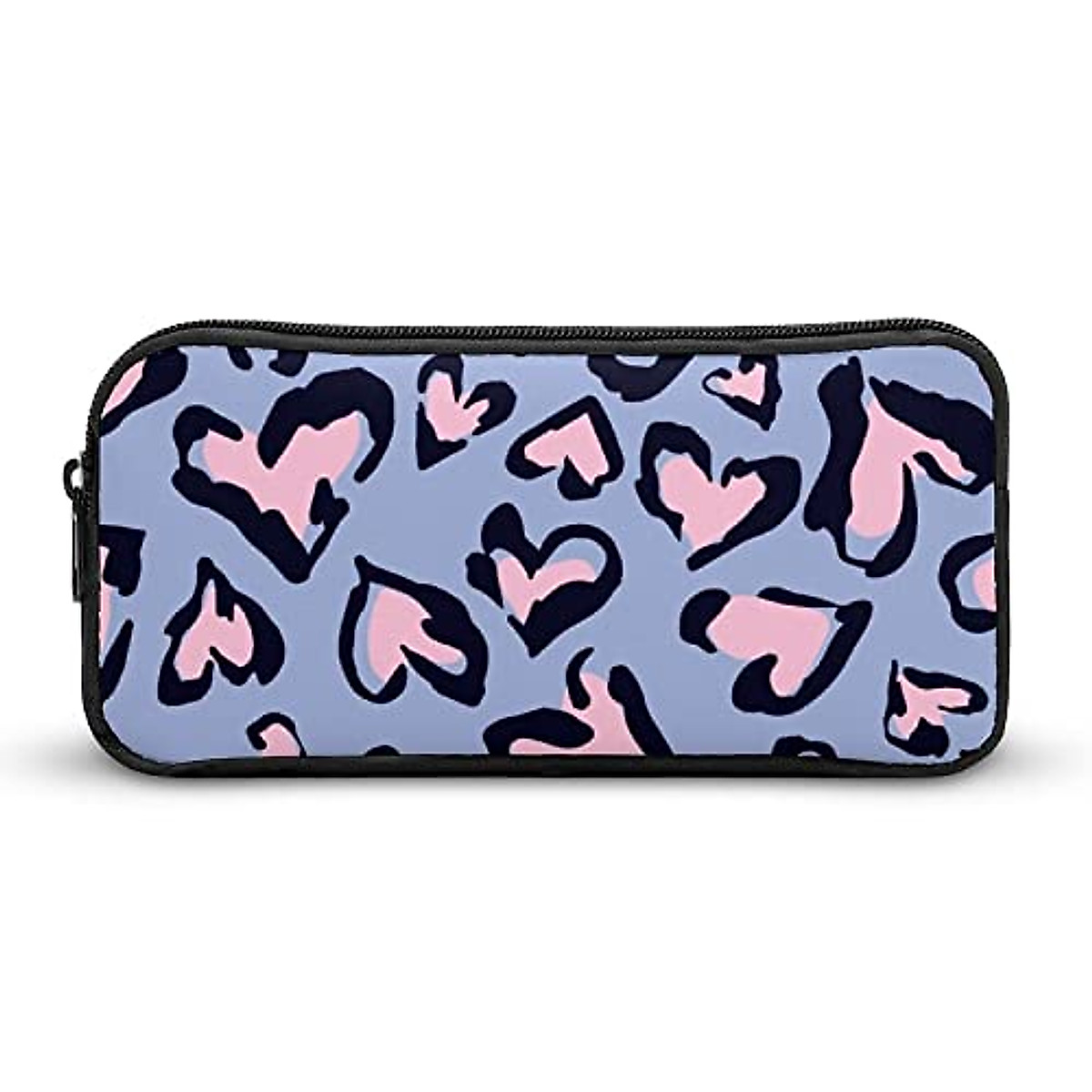 Heart Leopard Pattern Teen Adult Pencil Case Large Capacity Pen Pencil Bag Durable Storage Pouch