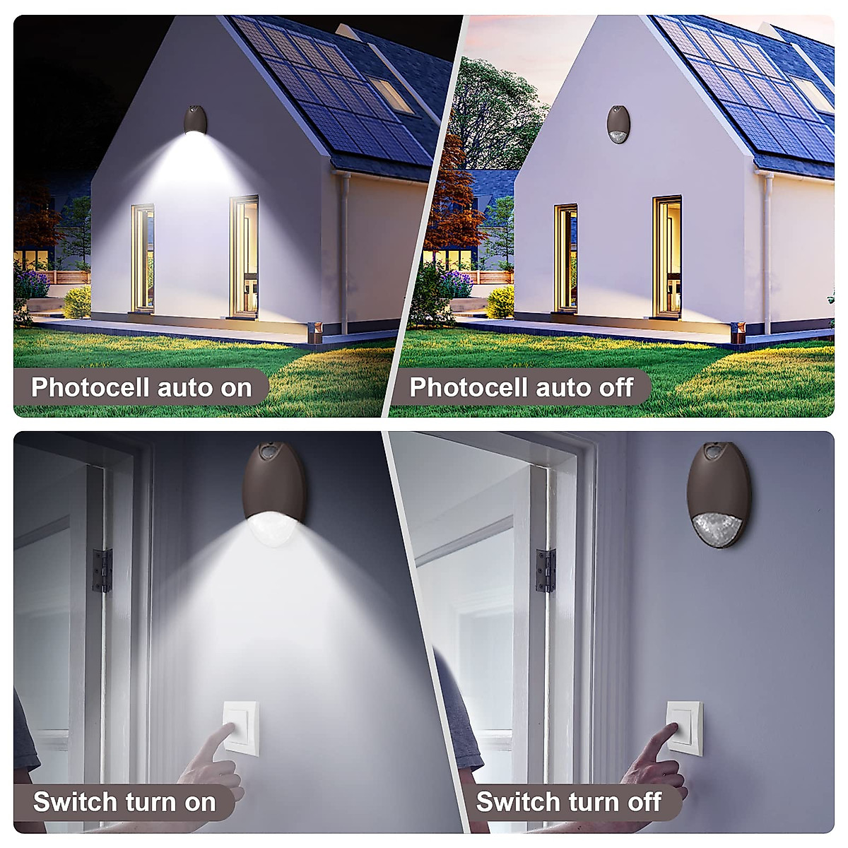 Outdoor Led Emergency Light with Battery Backup Photocell Sensor Self Test Diagnostics, Aluminum Exterior Waterproof Commercial Wall Pack Emergency Lighting Fixtures 120-277VAC UL Certified (1 Pack)