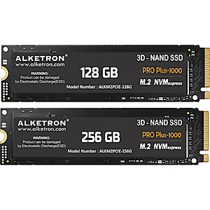 ALKETRON Pro Plus 1000 | 128GB | 256GB - M.2 - SSD - PCIe NVMe | Internal Solid State Drive for Standard & Gaming Laptops/Desktops (256 GB)