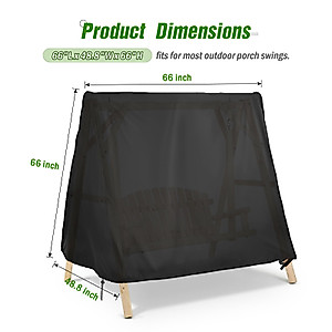 Kasla Outdoor Swing Cover, A Frame Patio Swing Cover, Swing Cover for Outdoor Furniture Porch Cover Glider Hammock Cover Waterproof - 66" Lx48.8 Wx66 H