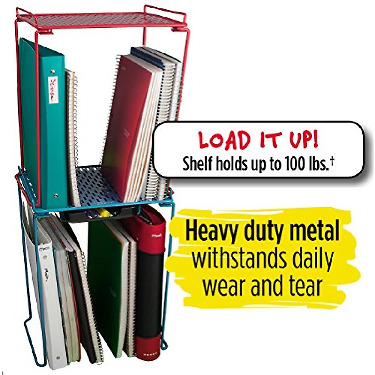 Five Star Extra Tall Locker Shelf and Drawer, Holds 100 lbs., 14 in. Clearance, Fits 12 in. Width Lockers, Locker Accessories, Teal (73363)