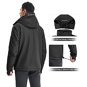 Heathyoga Mens Ski Jacket Waterproof Snowboard Jacket for Men Snow Jacket Skiing Jackets Snowboarding Jackets Ski Coats