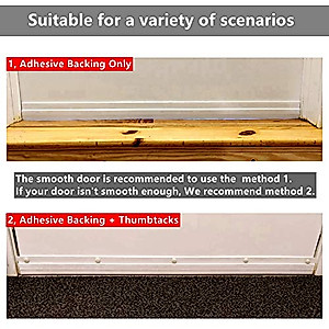 BAINING Door Draft Stopper Sweep, 3 Inches Widening Door Bottom Seal Strip Under Door Noise Blocker for Interior Doors Insulation and Soundproofing, 3” W x 39” L Black (2019 New Upgrade)