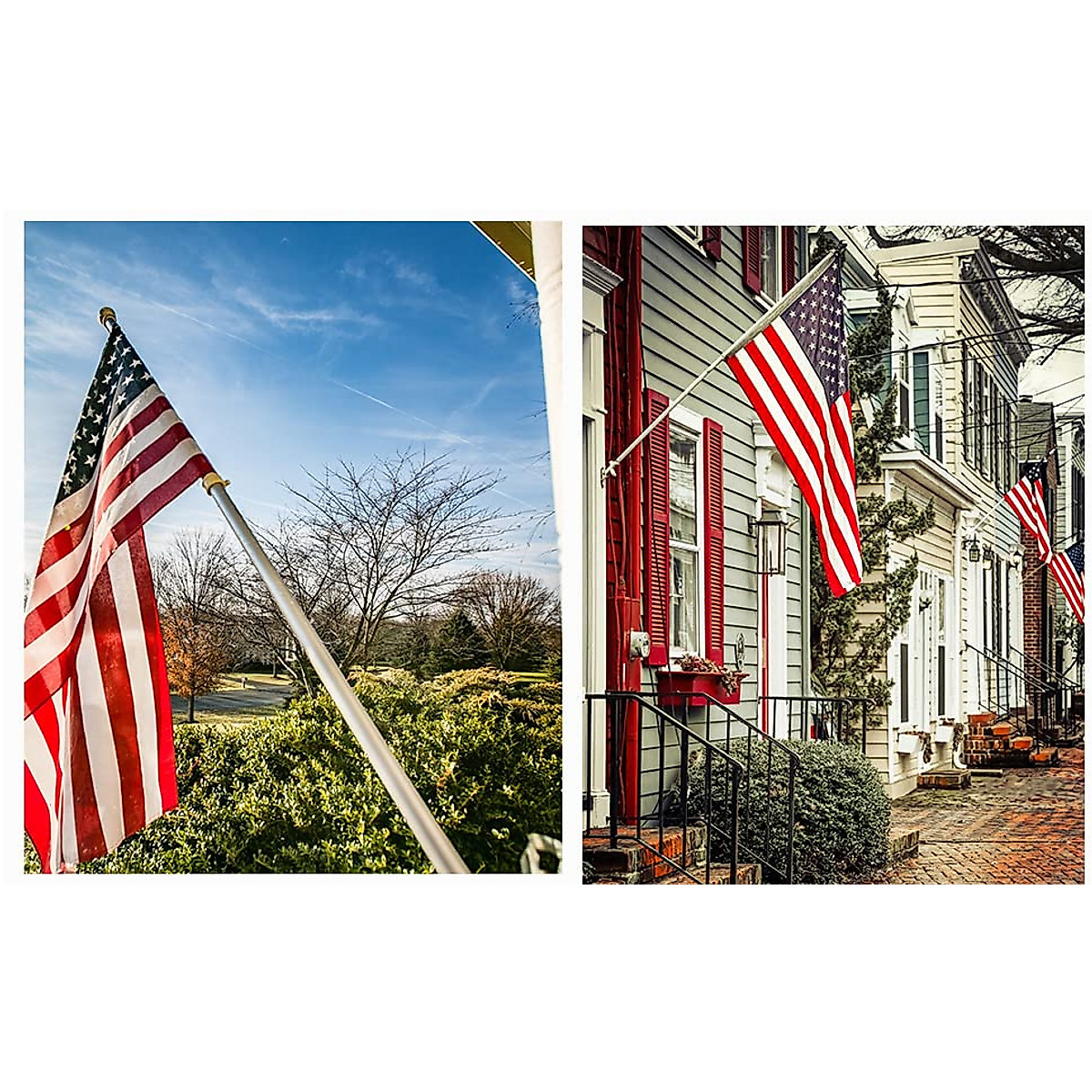 Flag Pole Holder for Outside House, Flag Holder, Flag Holders for Outside, Heavy Duty Flag Pole Mounting Bracket, Flag Bracket, Aluminum Rust Free Coated, Stainless Hardware 1" Diameter