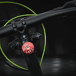Bike Accessories - Bicycle Accessories - Mountain Bike Accessories - MTB Stem Cap - Headset Cap - Great Aesthetic Upgrade for Bike, Ebike, BMX, Road Bike - Customize your Ride! (Red Shut Up Legs)