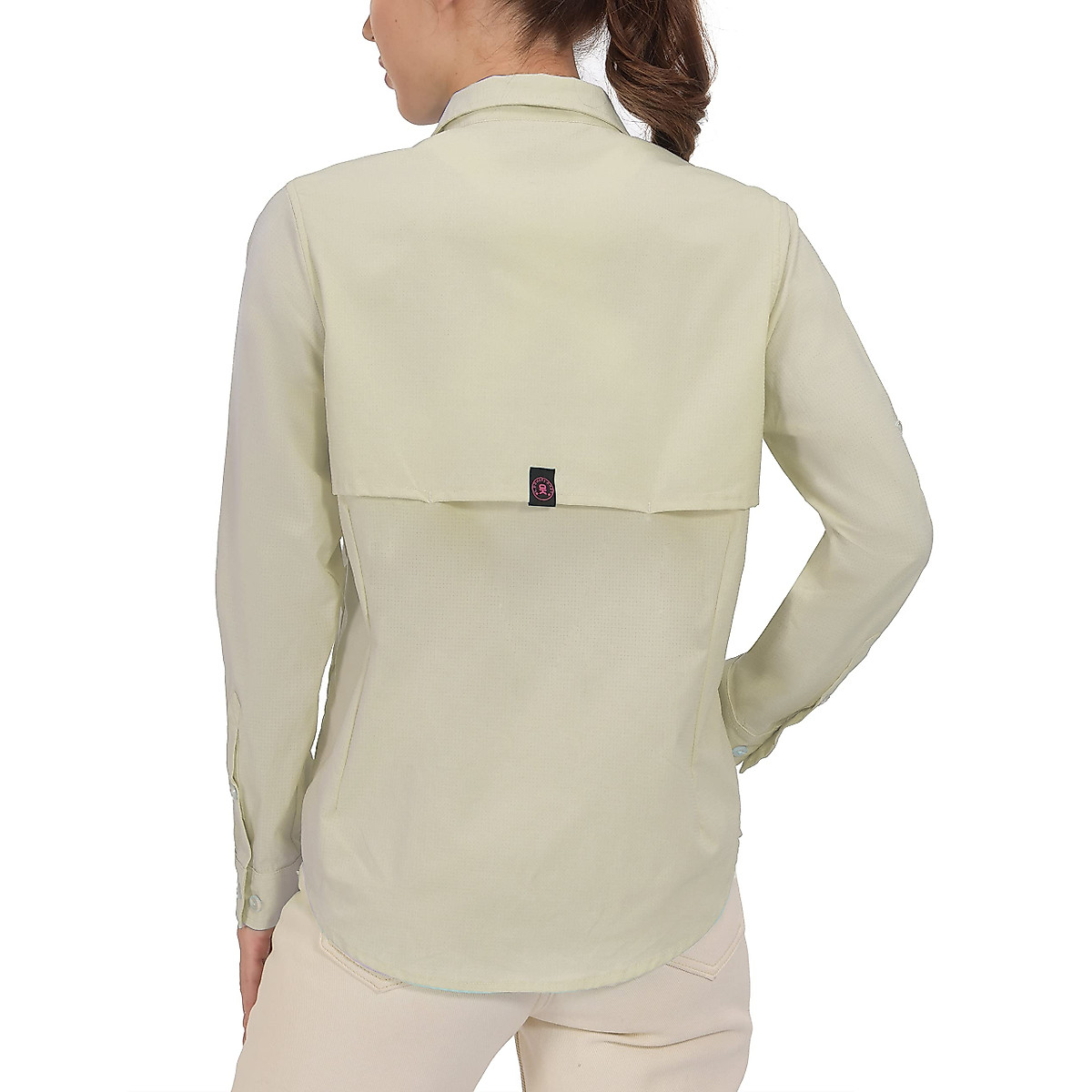 Little Donkey Andy Women's UV Protection Shirt, Breathable Long Sleeve Hiking Shirt, Air-Holes Tech Light Khaki Heather M