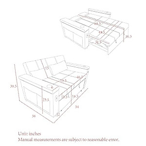 Eafurn 54" Pull Out Sleeper Sofa Bed 3-in-1 Convertible Futon Couch with Pullout Bed, Cupholders,Reclining Backrest, Storage Pockets,USB Power Outlet – Modern Space Lounge Furniture for Living Room