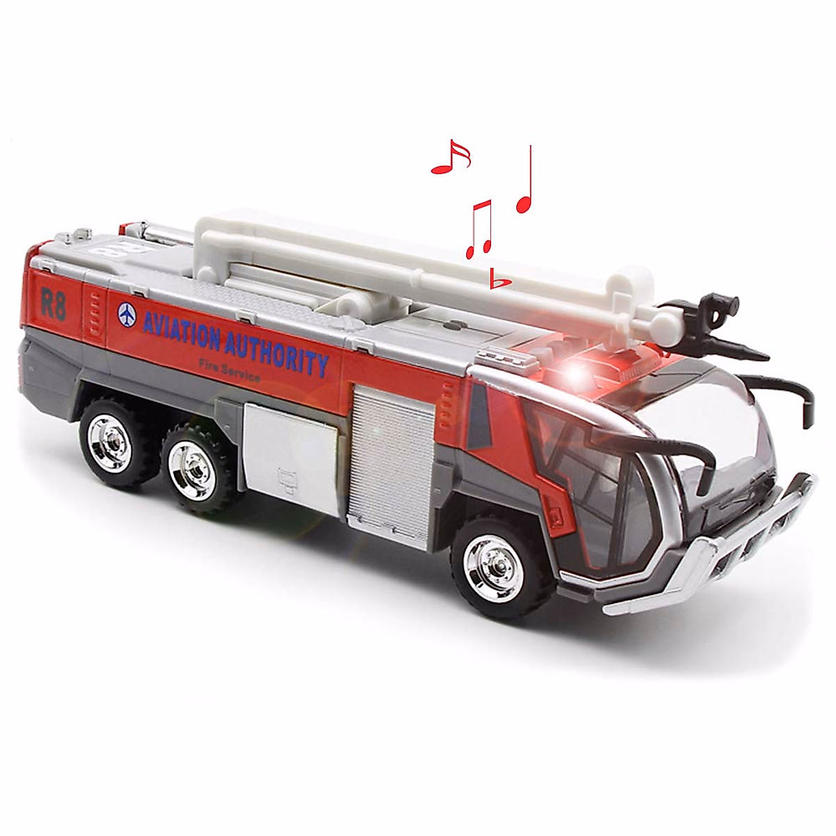 Ailejia Airport Fire Trucks for Boys, Fire Engine Toys Diecast Fire Truck Engine Pullback Friction Toy Engineering Vehicle fire Truck Model (red)