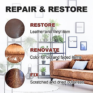 STARTSO WORLD Leather Restoration Kit | Includes Leather Recoloring Balm, Leather Cleaner, Protection Cream| Restores & Repairs (Dark Brown)