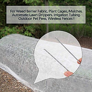 HOOPLE 100 PC 6'' 11 Gauge Heavy Duty U-Shaped Securing Garden Stakes Pins - Sod Fence Landscape Staples for Anchoring Weed Barrier and Landscape Fabric, Premium Ground Stakes(100)